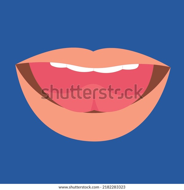 Smiling Mouth Front View Illustration Stock Vector (Royalty Free ...