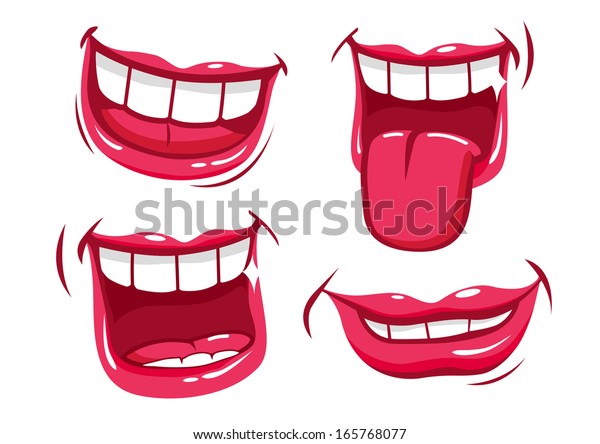 Smiling Mouths Collection Vector Illustration Stock Vector (Royalty ...