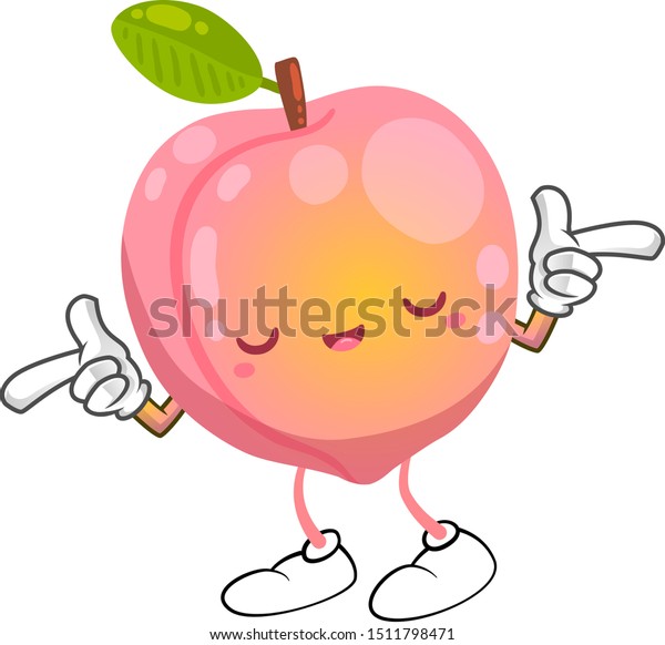 Smiling Peach Character Giving Thumb Logo Stock Vector (Royalty Free ...