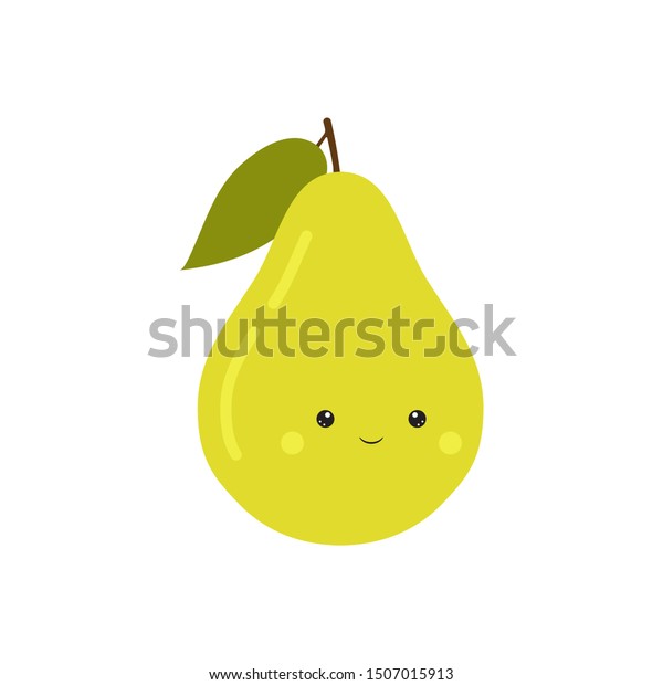 Smiling Pear Isolated On White Background Stock Vector (Royalty Free ...