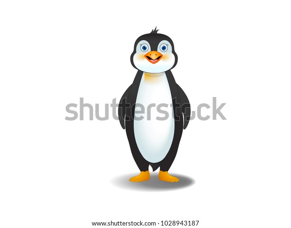 Smiling Penguin Front View Cartoon Vector Stock Vector (Royalty Free ...