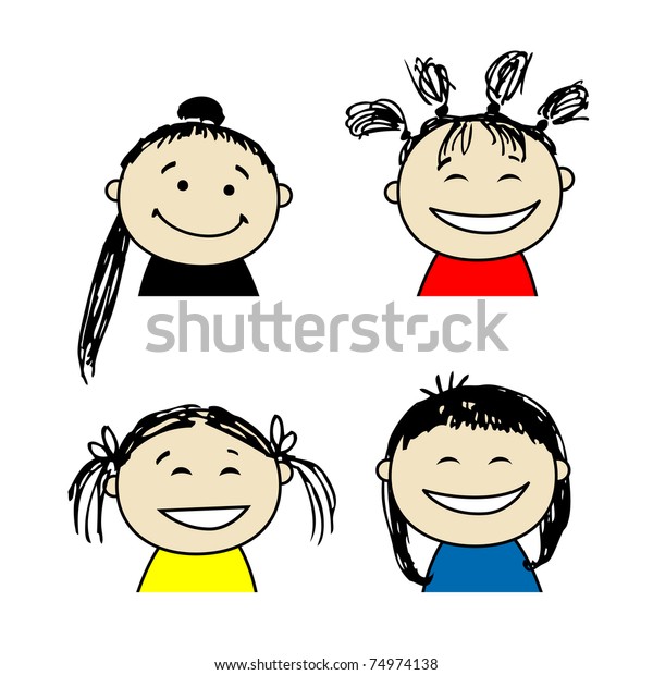 Smiling People Icons Your Design Stock Vector (Royalty Free) 74974138 ...