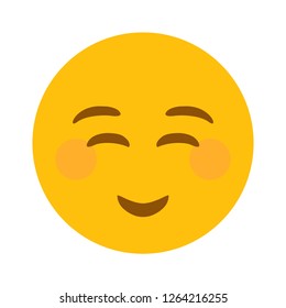 Smiling Pleased Cute Emoji Vector Stock Vector (Royalty Free ...