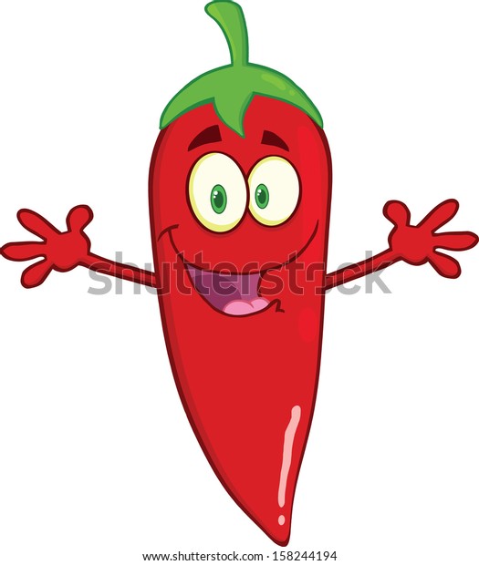 Smiling Red Chili Pepper Cartoon Mascot Stock Vector (Royalty Free ...