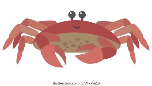 Smiling Red Shore Crab Claws Vector Stock Vector (Royalty Free ...
