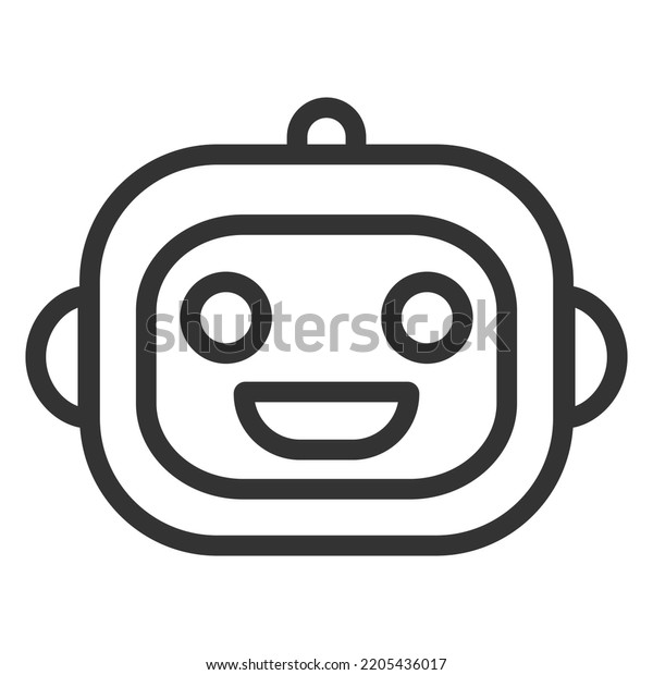 Smiling Robot Head Icon Illustration On Stock Vector (Royalty Free ...