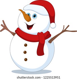 Smiling Snowman Cartoon Stock Vector (Royalty Free) 1225513951 ...