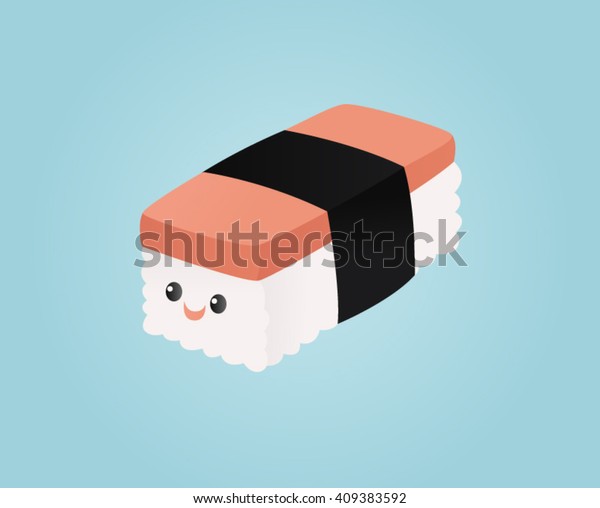 Smiling Spam Musubi Stock Vector (Royalty Free) 409383592