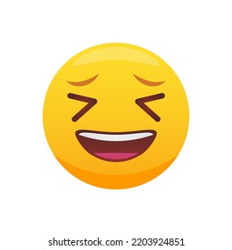 Smiling Squinting Emoticon Vector Illustration Stock Vector (Royalty ...