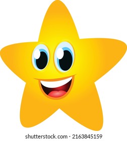 Smiling Star Cartoon Vector Art Illustration Stock Vector (Royalty Free ...