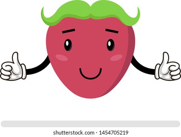 Smiling Strawberry Vector Graphics Illustration Stock Vector (Royalty ...
