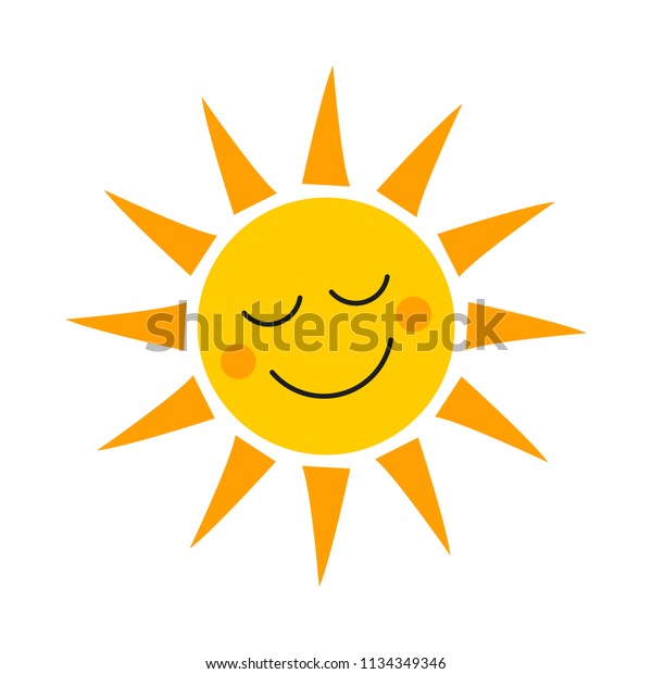 Smiling Sun Isolated On White Background Stock Vector (Royalty Free ...