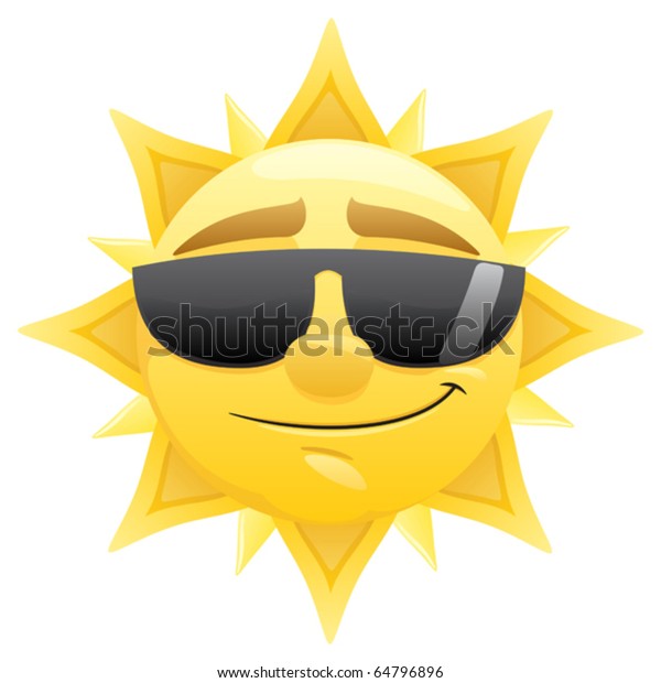 Smiling Sun Sunglasses Stock Vector (Royalty Free) 64796896