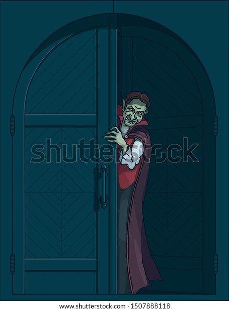 Smiling Vampire Old Doors Stock Vector (Royalty Free) 1507888118 ...