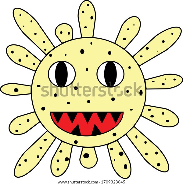 Smiling Virus Icon Have Eyes Mouth Stock Vector (Royalty Free ...