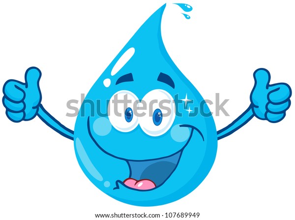 Smiling Water Drop Showing Double Thumbs Stock Vector (Royalty Free ...