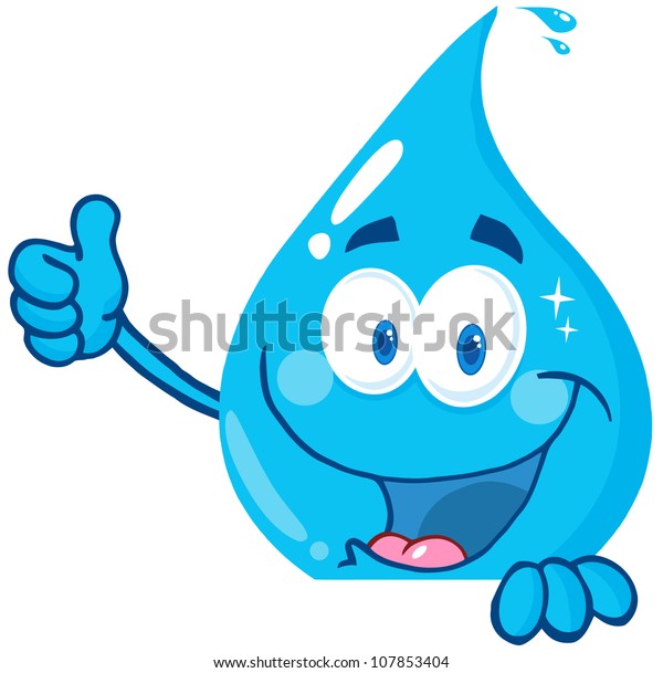 Smiling Water Drop Showing Thumbs Vector Stock Vector (Royalty Free ...