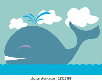 Smiling Whale Sea Stock Vector (Royalty Free) 32318389 | Shutterstock