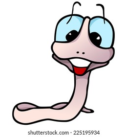 Smiling Worm Cartoon Illustration Vector Stock Vector (Royalty Free ...