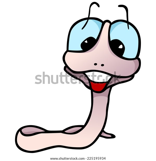 Smiling Worm Cartoon Illustration Vector: เวกเตอร์สต็อก (ปลอดค่า ...