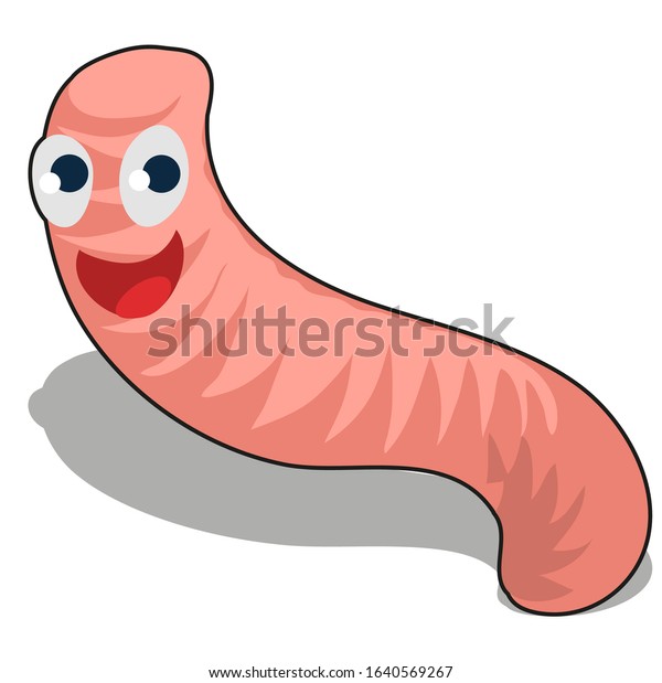 Smiling Worm Isolated On White Background Stock Vector (Royalty Free ...