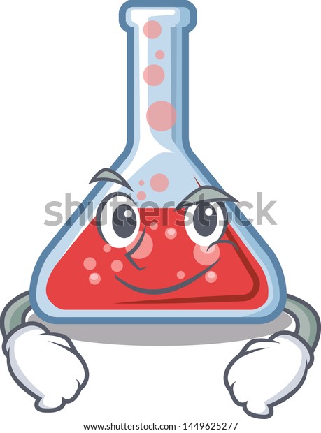 Smirking Erlenmeyer Flask Character Shape Stock Vector (Royalty Free ...