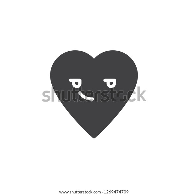 Smirking Face Emoticon Vector Icon Filled Stock Vector (Royalty Free ...
