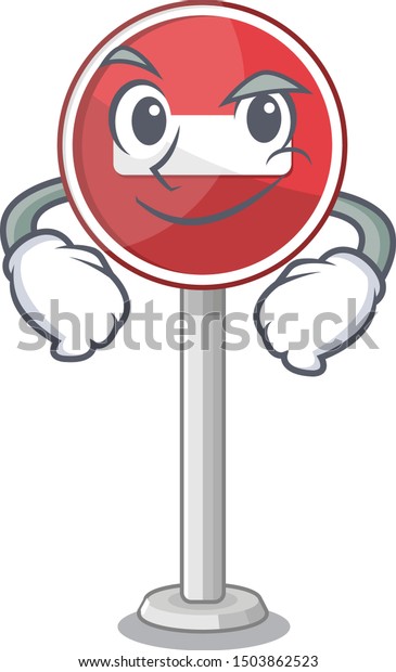 Smirking No Entry On Cartoon Side Stock Vector (Royalty Free ...