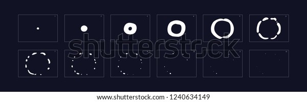 Smoke Animation Effect Blast Animation Line Stock Vector (Royalty Free ...