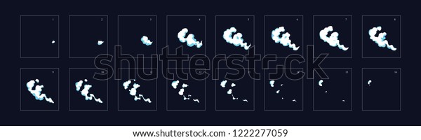 Smoke Animation Sprite Sheet Sprite Sheet Stok Vektör (Telifsiz ...