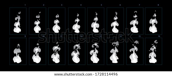 Smoke Animation Sprites Sheet Smoke Animation Stock Vector (Royalty ...