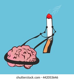 Smoke Cigarettes Control Brain Addiction Stock Vector (Royalty Free ...