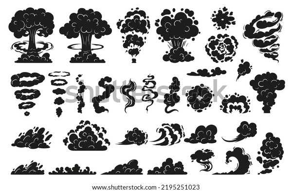 Smoke Clouds Vector Silhouette Illustrations Set: เวกเตอร์สต็อก (ปลอด ...