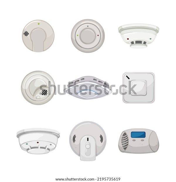 Smoke Detector Set Cartoon Fire Alarm Stock Vector (Royalty Free ...