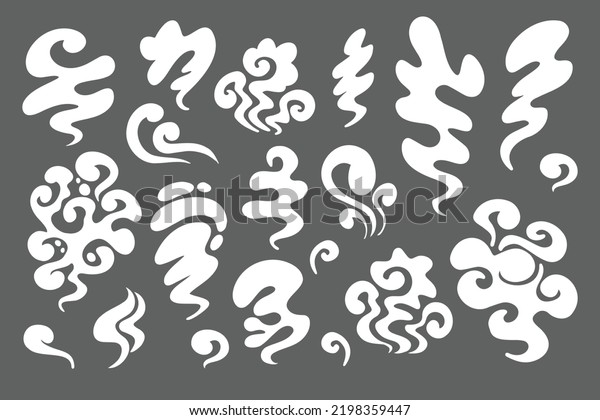 Smoke Different Shapes Set White Cloud Stock Vector (Royalty Free ...