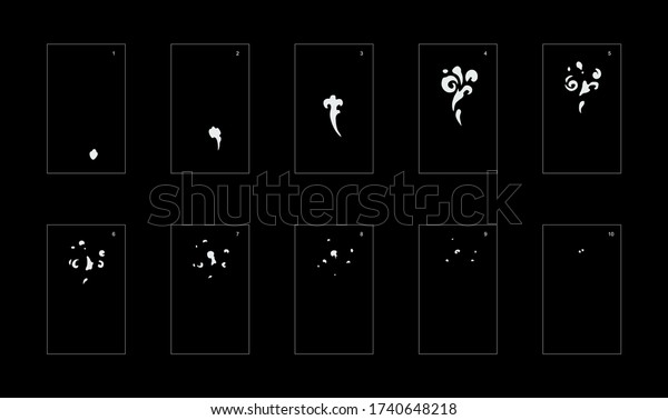 Smoke Effect Smoke Animation Sprite Sheet Stok Vektör (Telifsiz ...