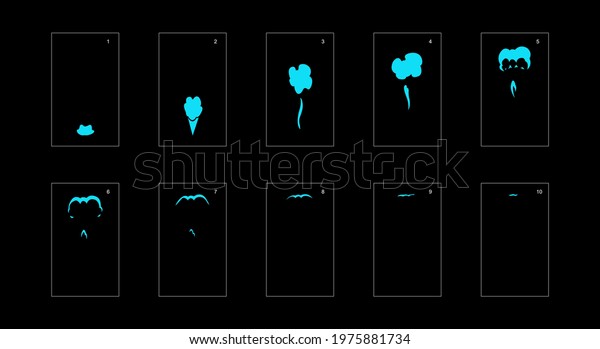 Smoke Effect Blue Smoke Animation Sprite Stock Vector (Royalty Free ...