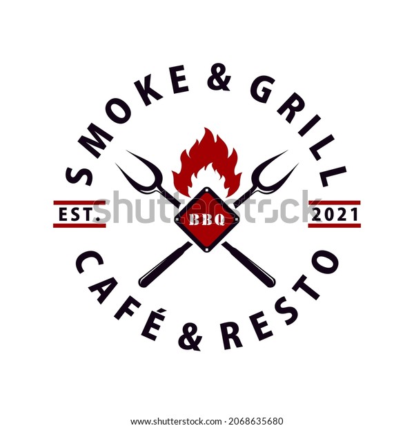Smoke Grill Cafe Restaurant Logo Icon Stock Vector (Royalty Free ...