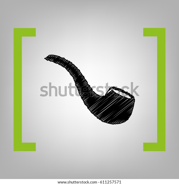 Smoke Pipe Sign Vector Black Scribble Stock Vector (Royalty Free ...