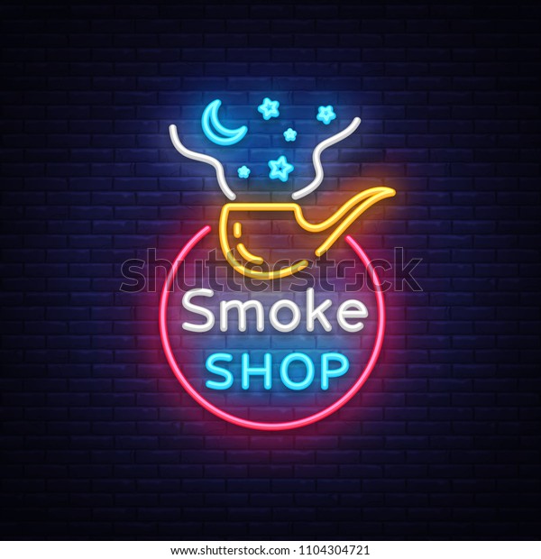 Smoke Store Logo Neon Vector Cigarette Stock Vector (Royalty Free ...