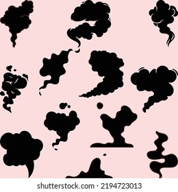 Smoke Vector Collection Isolated Black Smoke Stock Vector (Royalty Free ...