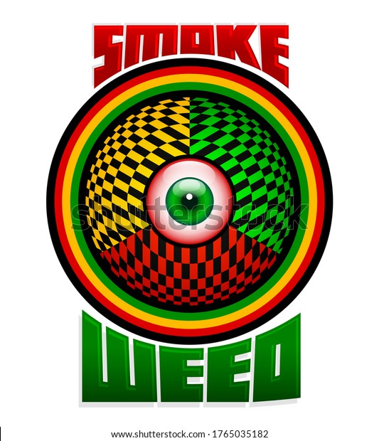 Smoke Weed Marijuana Red Eye Icon Stock Vector (Royalty Free ...