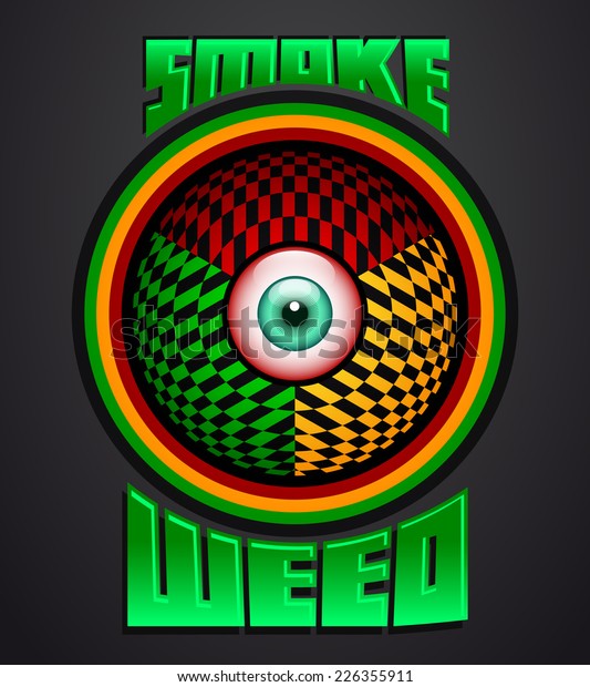 Smoke weed, rasta red eye icon - emblem - weed is another name for ...