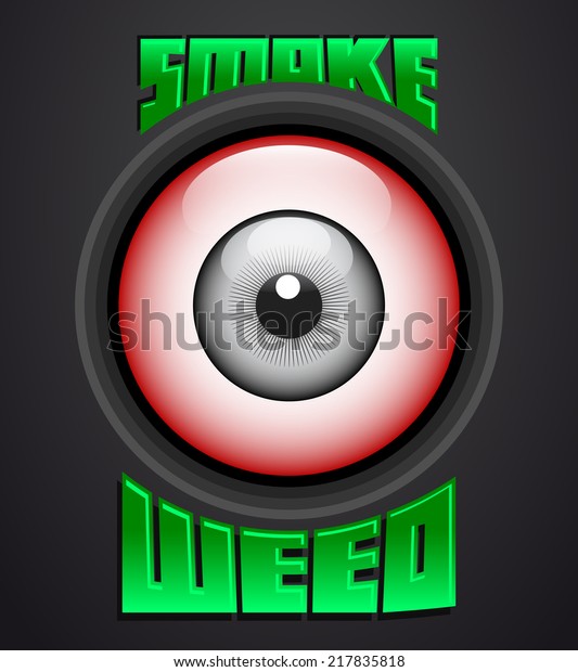 Smoke Weed Red Eye Icon Emblem Stock Vector (Royalty Free) 217835818 ...