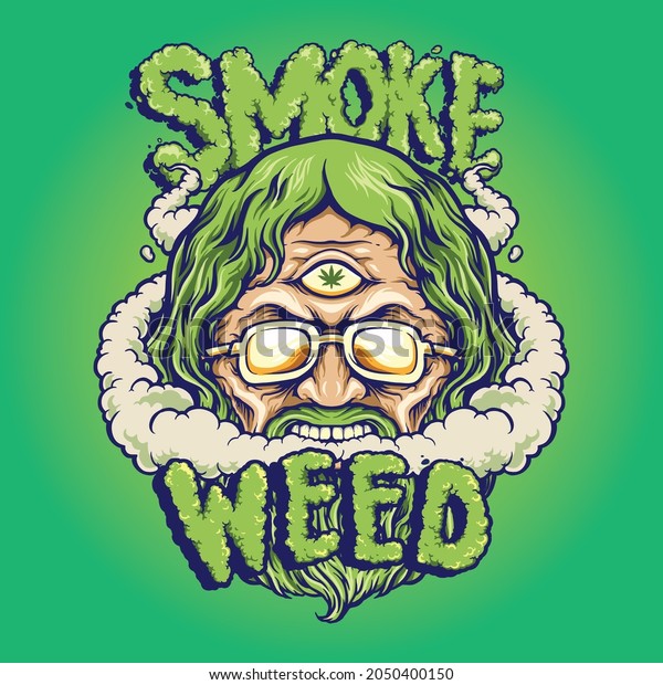 Smoke Weed Vintage Vector Illustrations Your Stock Vector (Royalty Free ...