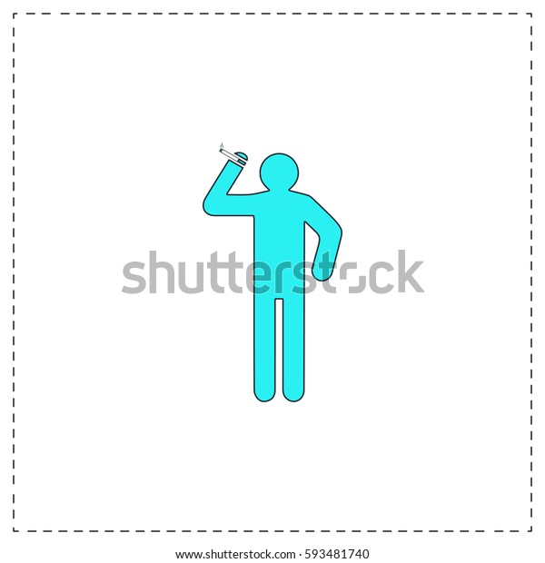 Smoker Outline Vector Icon Black Editable Stock Vector (Royalty Free ...