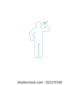 Smoker Outline Vector Icon On White Stock Vector (Royalty Free ...