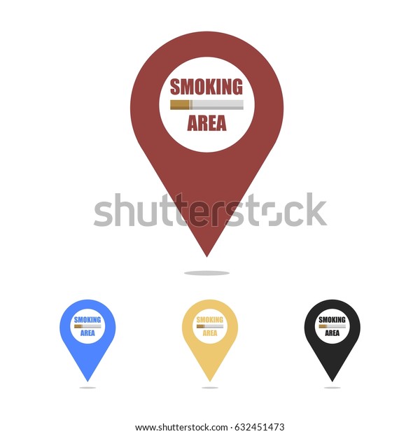 Smoking Area Map Marker Icon Set Stock Vector (Royalty Free) 632451473 ...