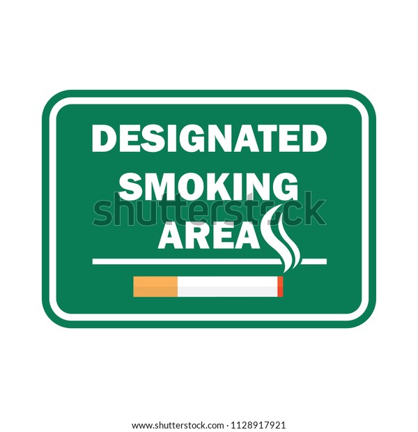 Smoking Area Signboard Label Vector Illustration Stock Vector (Royalty ...