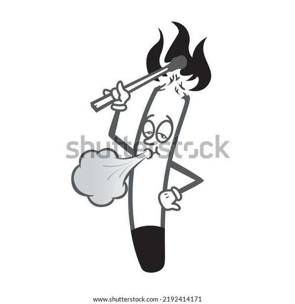 Smoking Cigarette Cartoon Abstract Cigarette Vector Stock Vector ...